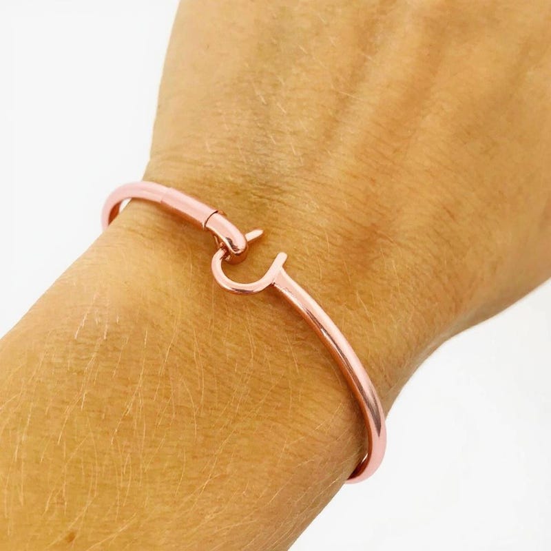 Simple Hook Gold Bracelet - Etsy