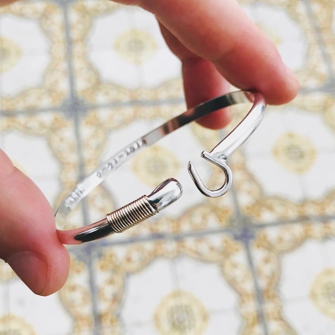 Caribbean Hook Bracelet: Sterling Silver, 14K Gold Wire, Vieques ...