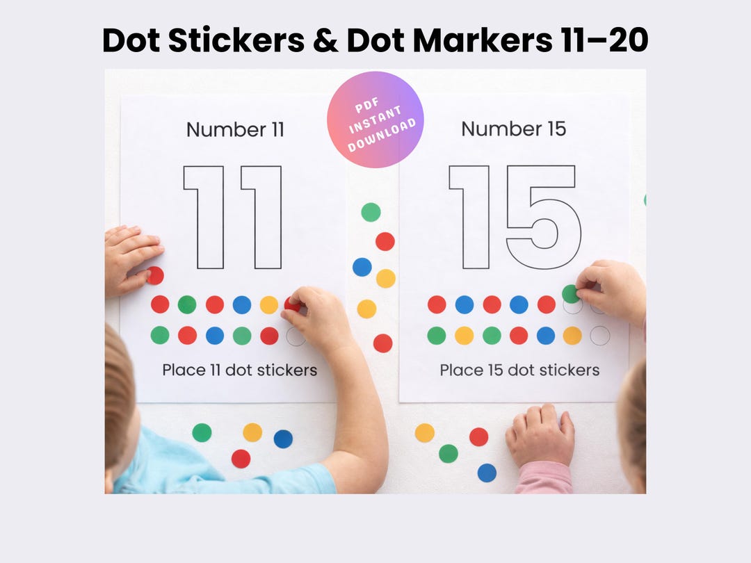 Dot Sticker Counting Printable – Numbers 11-20, Fine Motor Skills ...
