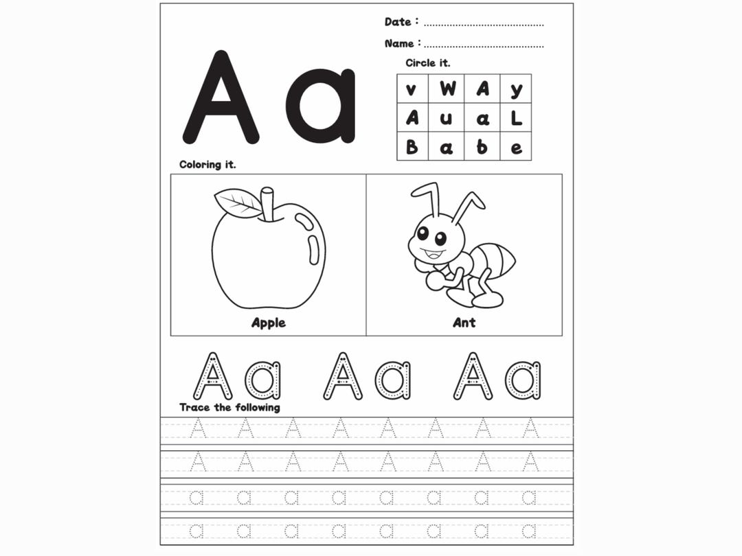 Alphabet Tracing Worksheets: Preschool & Kindergarten (digital Download ...