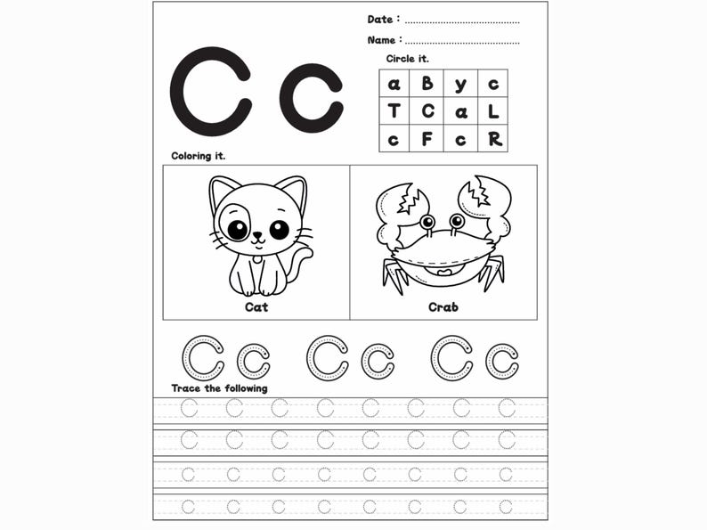 Alphabet Tracing Worksheets: Preschool & Kindergarten (digital Download ...