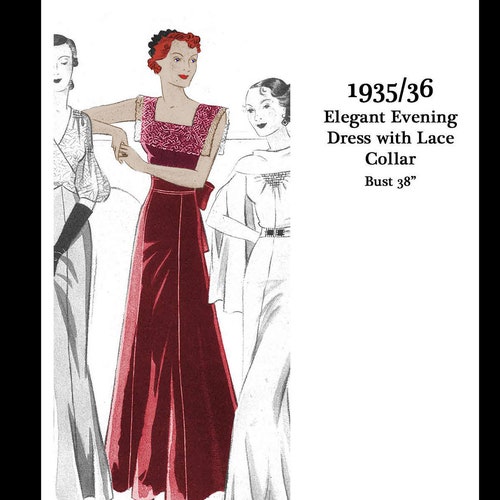 1930s 30s Vintage Sewing Pattern Art Deco Evening Silk Taffeta - Etsy