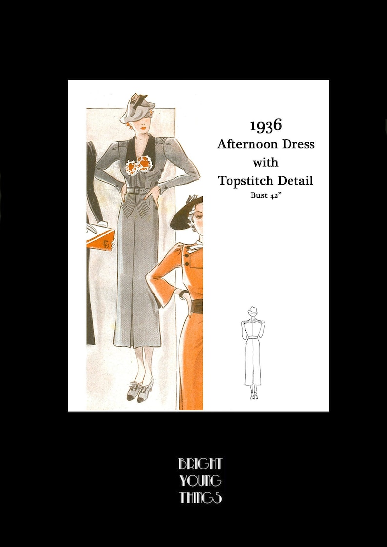 1930s 30s Art Deco Vintage Sewing Pattern Elegant Afternoon - Etsy