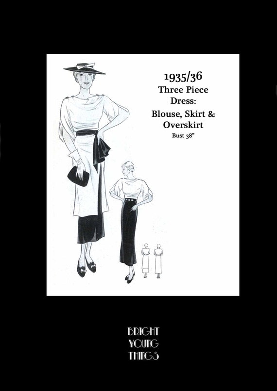 1930s 30s Vintage Sewing Pattern Art Deco Evening Three Piece - Etsy Canada