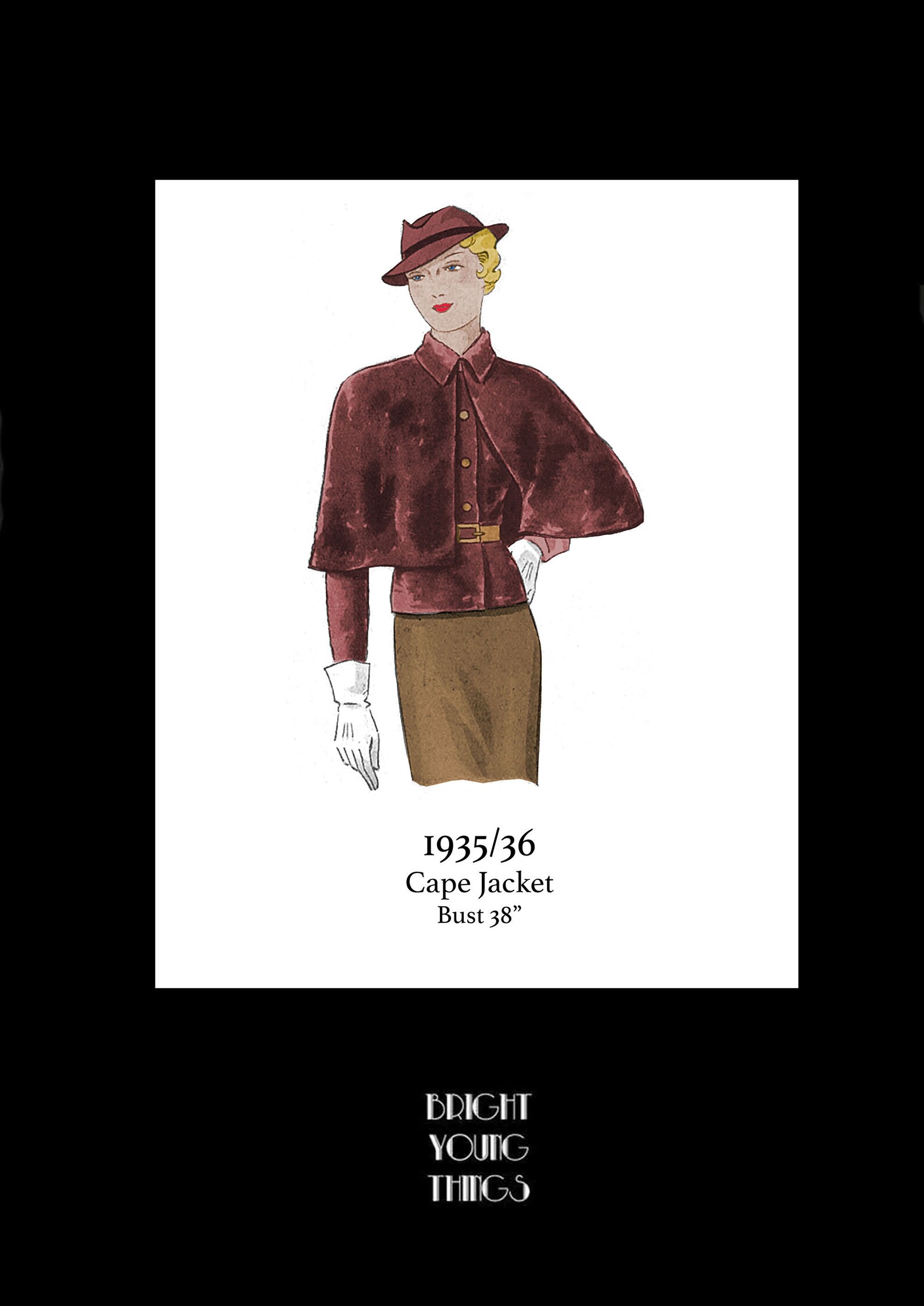 1930s 30s Vintage Sewing Pattern Smart Cape Jacket Coat Wool | Etsy