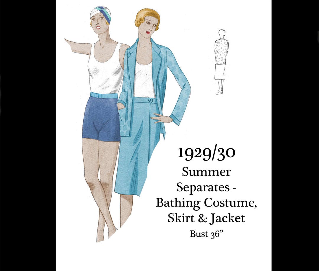 1920s 30s Vintage Sewing Pattern Art Deco Sportswear Beachwear Beach ...