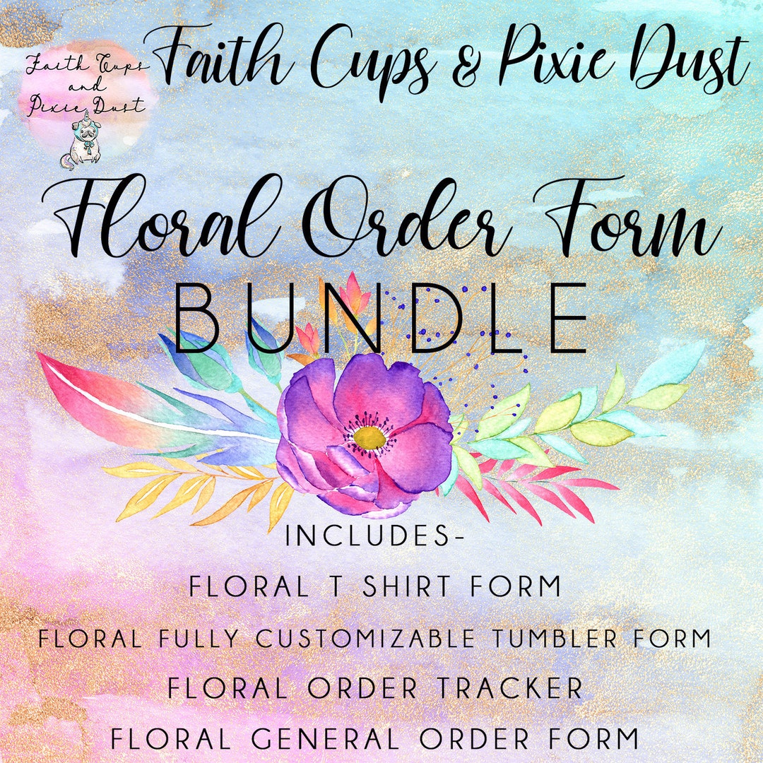 Floral Order Form BUNDLE- Pdf and JPG Files - Etsy