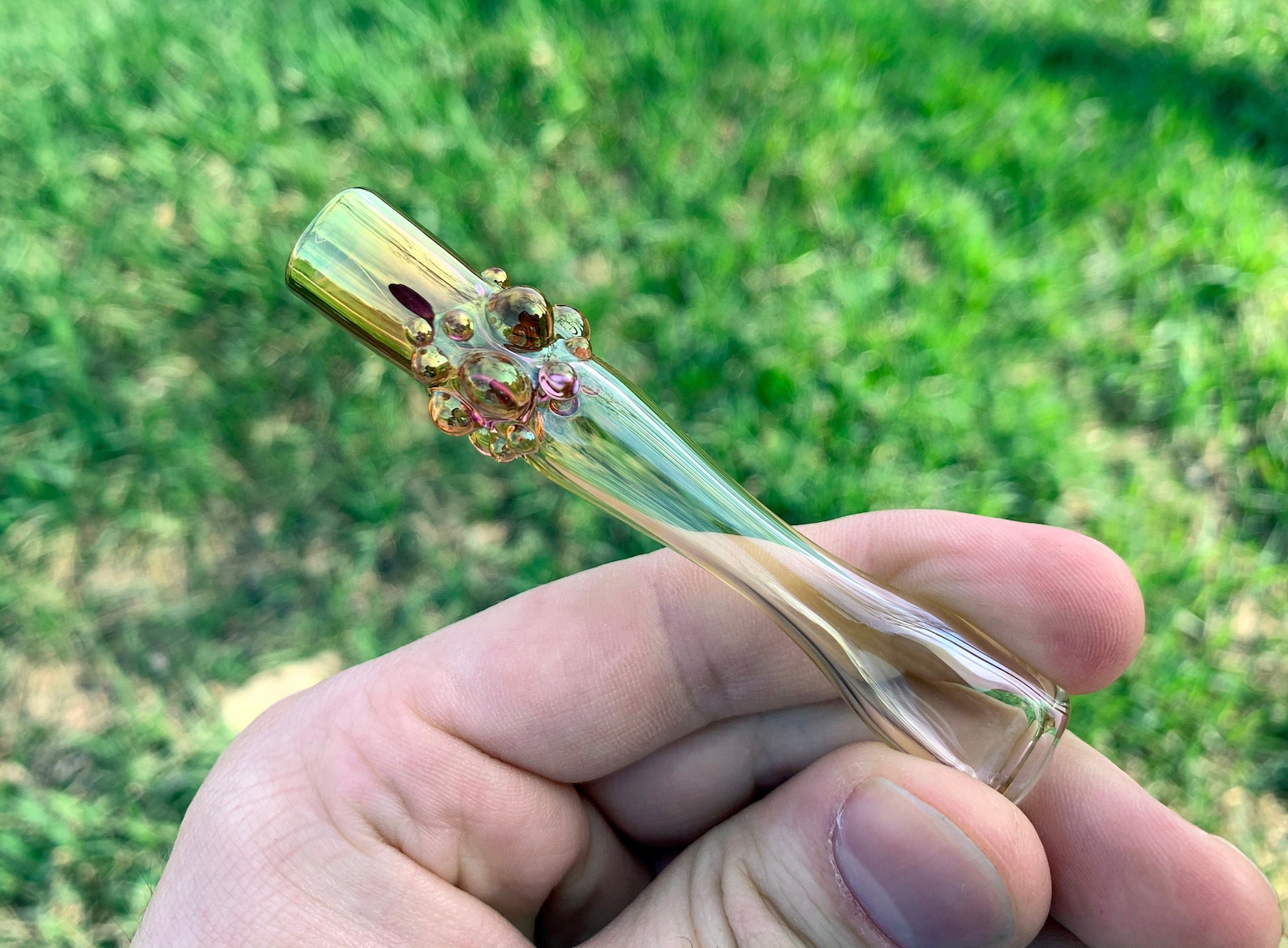 Chillum Glass pipe Gold One Hitters fumed Glass Pipe Chillum | Etsy