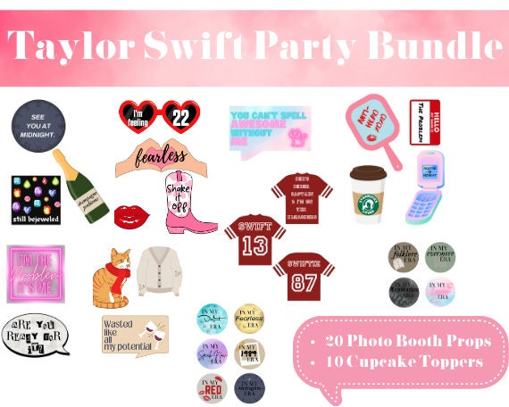 Taylor Swift Inspired Printable Party Decor, Cupcake Toppers ...