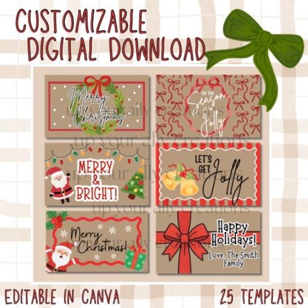 Editable Christmas Banner Template | Hand Painted Banner Canva Template ...