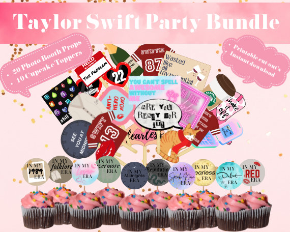 Taylor Swift Inspired Printable Party Decor, Cupcake Toppers ...