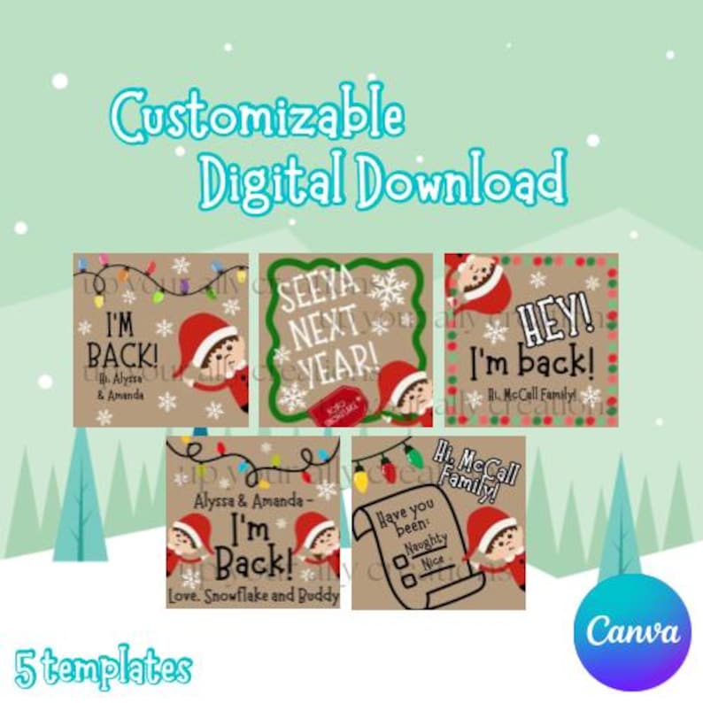 Editable Elf Return Banner Template | 3ft X 3ft Canva Template | Kids ...