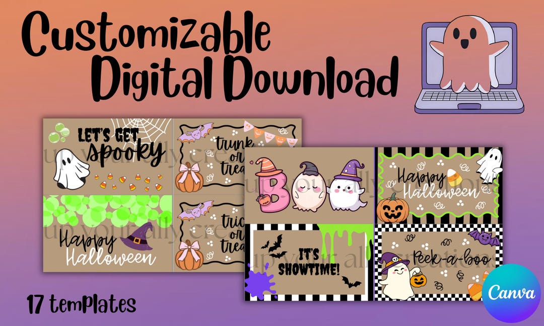 Halloween Banner Template | Editable Canva Banner | Cute Spooky ...