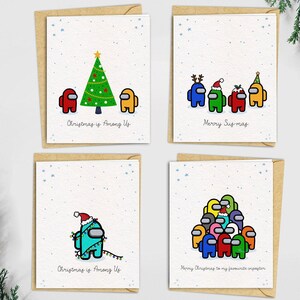 Merry Sus-mas Among Us Christmas Card | Gamer Holiday Card - Etsy