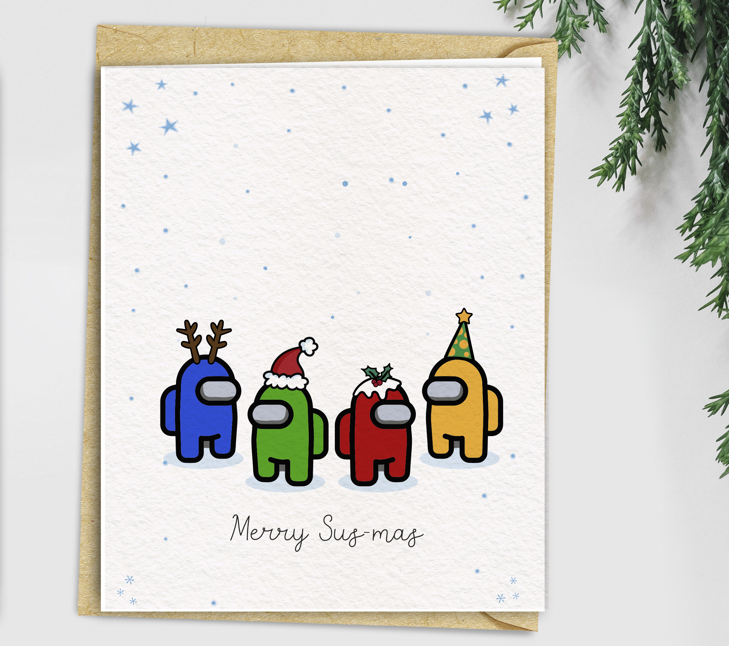 Among Us Christmas Card Pack Funny Among Us Holiday Card - Etsy New Zealand