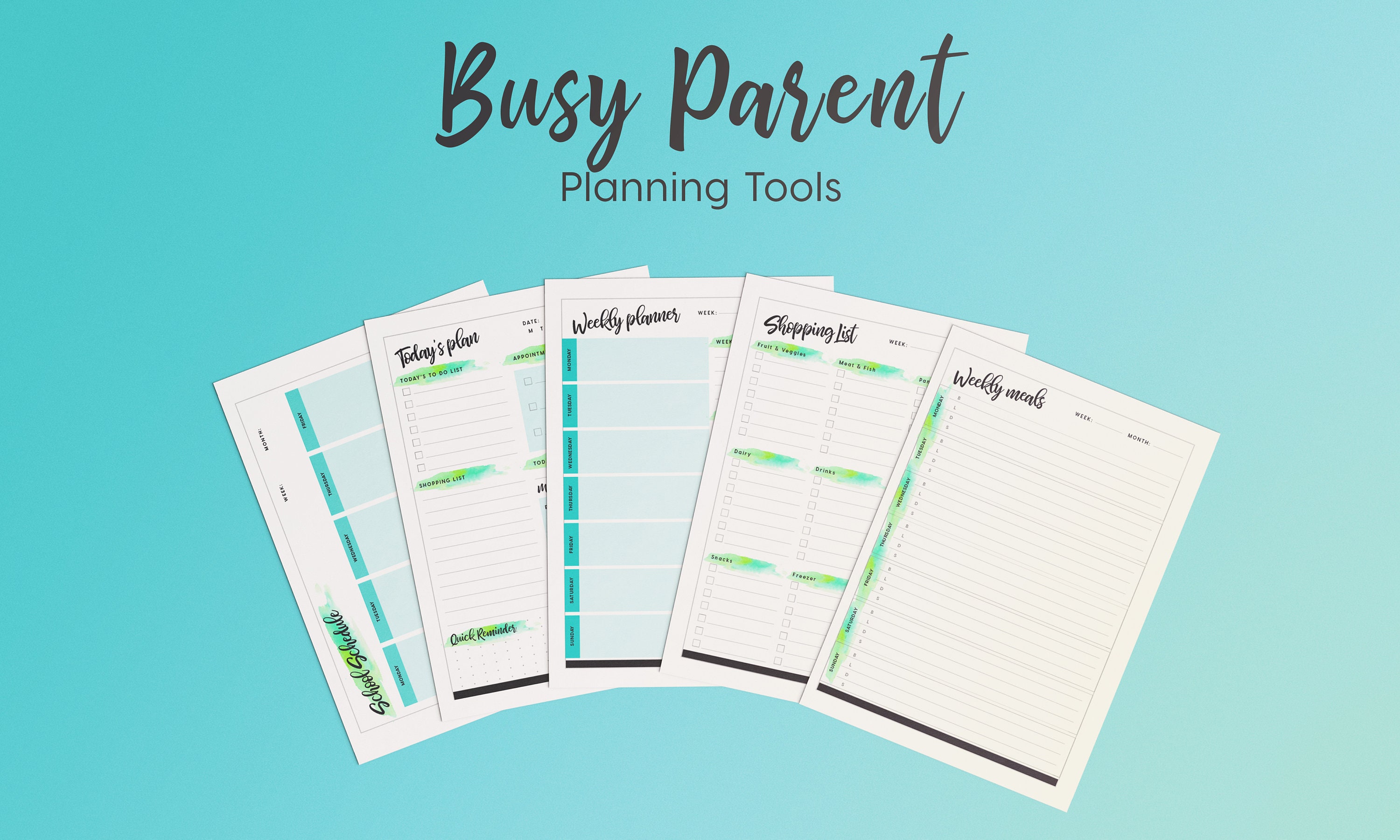 PRINTABLE Busy Parent Planner Weekly Daily School - Etsy