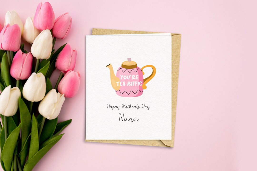Tea-riffic Mother's Day Greeting Card 2023 Happy - Etsy