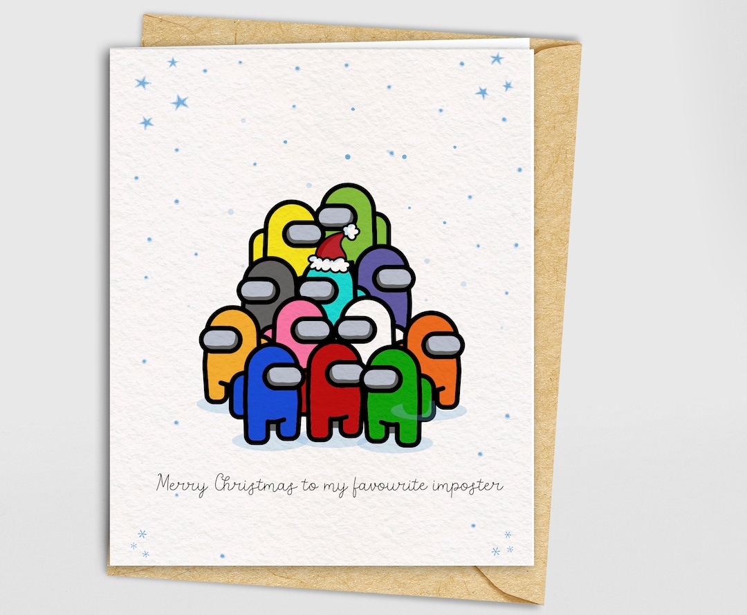 Favourite Imposter Among Us Christmas Card Pack Funny Among Us Holiday ...