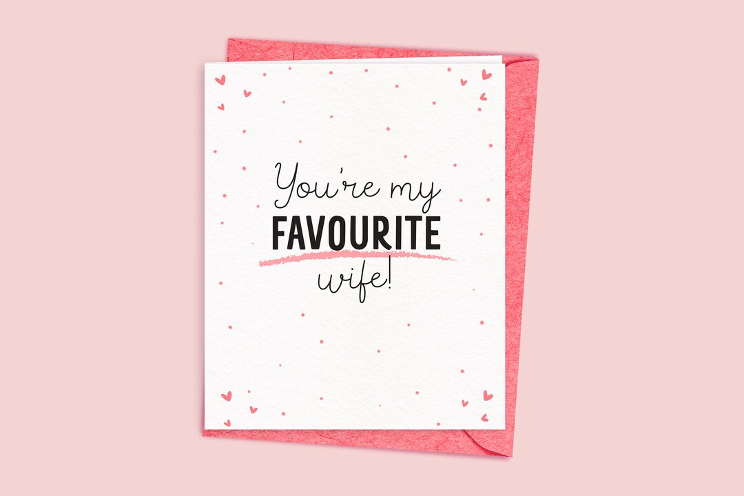 You're My Favourite Wife Valentine's Day Card Funny Valentine's Day ...