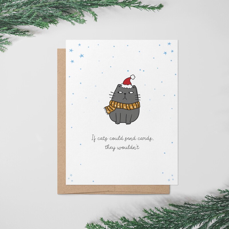 Cat Holiday Cards - Etsy