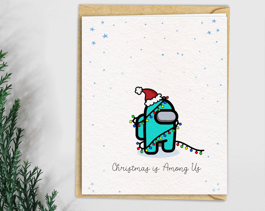 Funny Among Us Christmas Card | Holiday Video Game Card - Etsy
