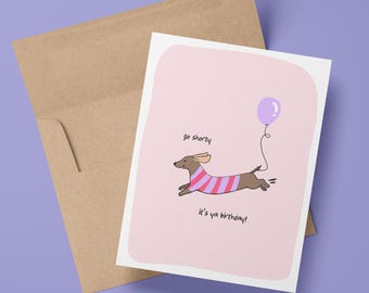 Funny Dachshund Birthday Card | Weiner Dog, Song Lyrics - Etsy