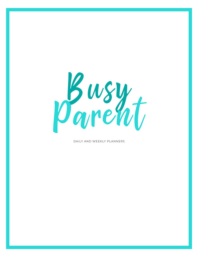 PRINTABLE Busy Parent Planner Weekly Daily School - Etsy