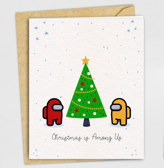 Among Us Christmas Card Funny Among Us Holiday Card for | Etsy