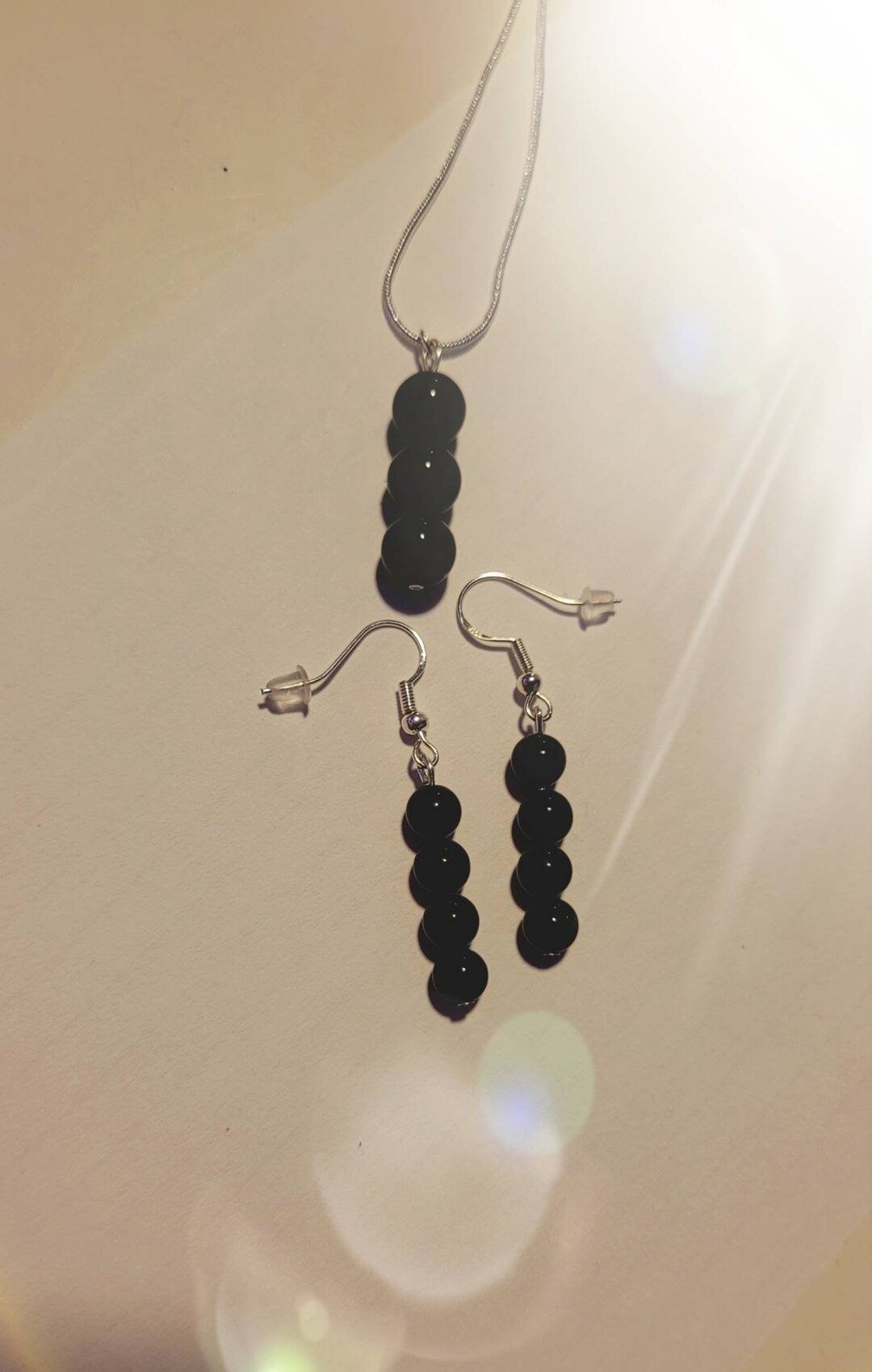 Stone Set Reconstructed Obsidian One-of-a-kind Necklace18in. Smooth ...