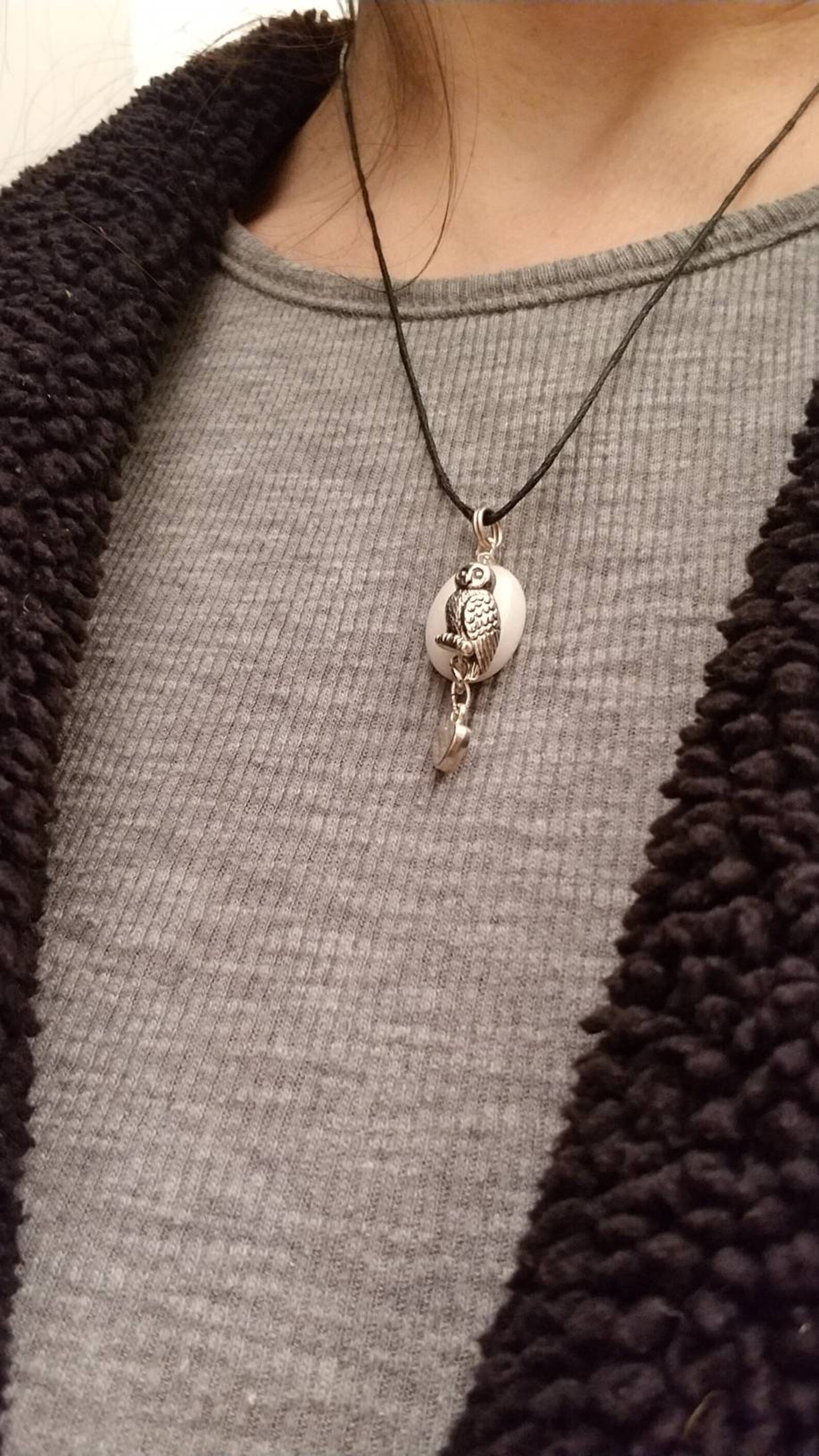 Wise Owl Greek Goddess Athena Necklace Pendant on a Cotton Cord Women ...