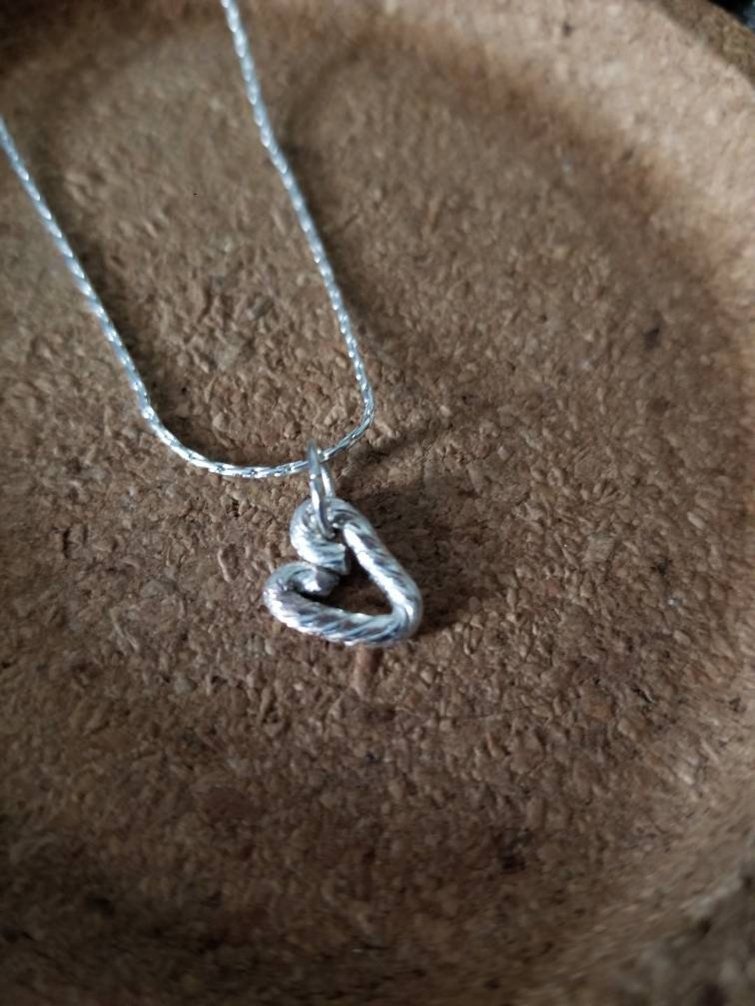 One-of-a-kind Unique Gift Heart Charm Necklace Silver-plated 18.5 In ...