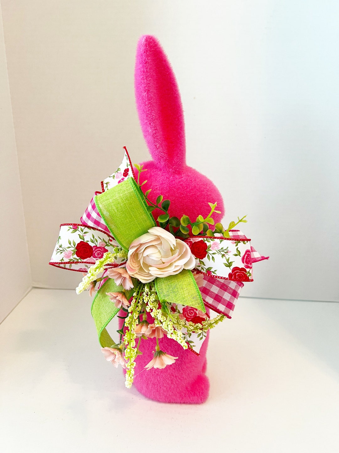 Flocked Bunny, Button Nosed Bunny, Flocked Bunny for Easter, Flocked ...