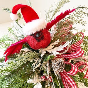 Christmas Arrangement, Red Bird Arrangement, Holiday Decoration, Table ...