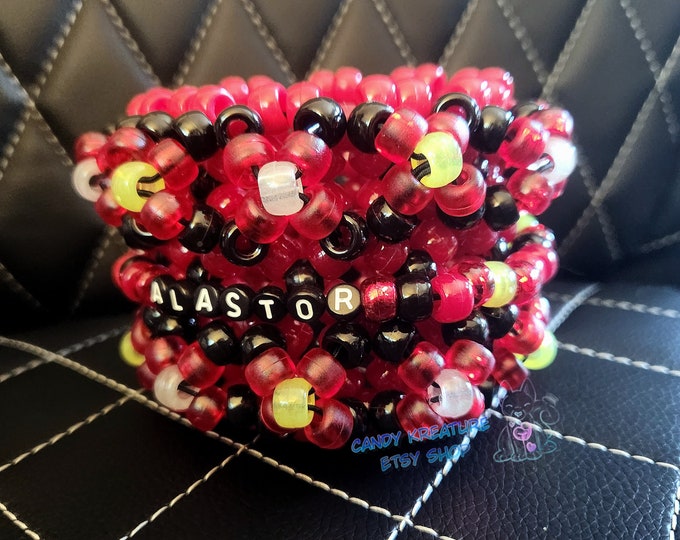 Alastor Rotator Kandi Cuff, Hazbin Hotel, Fidget Toy Bracelet, Radio ...