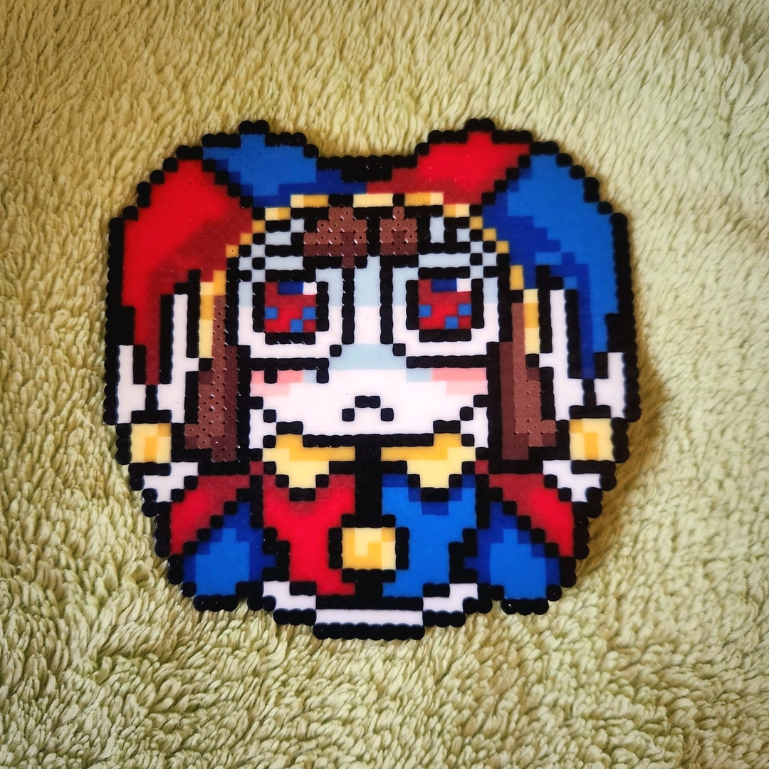 Pomni Mini Perler Wall Door Deocration The Amazing Digital Circus Kandi Room Decor Pixel Art Etsy
