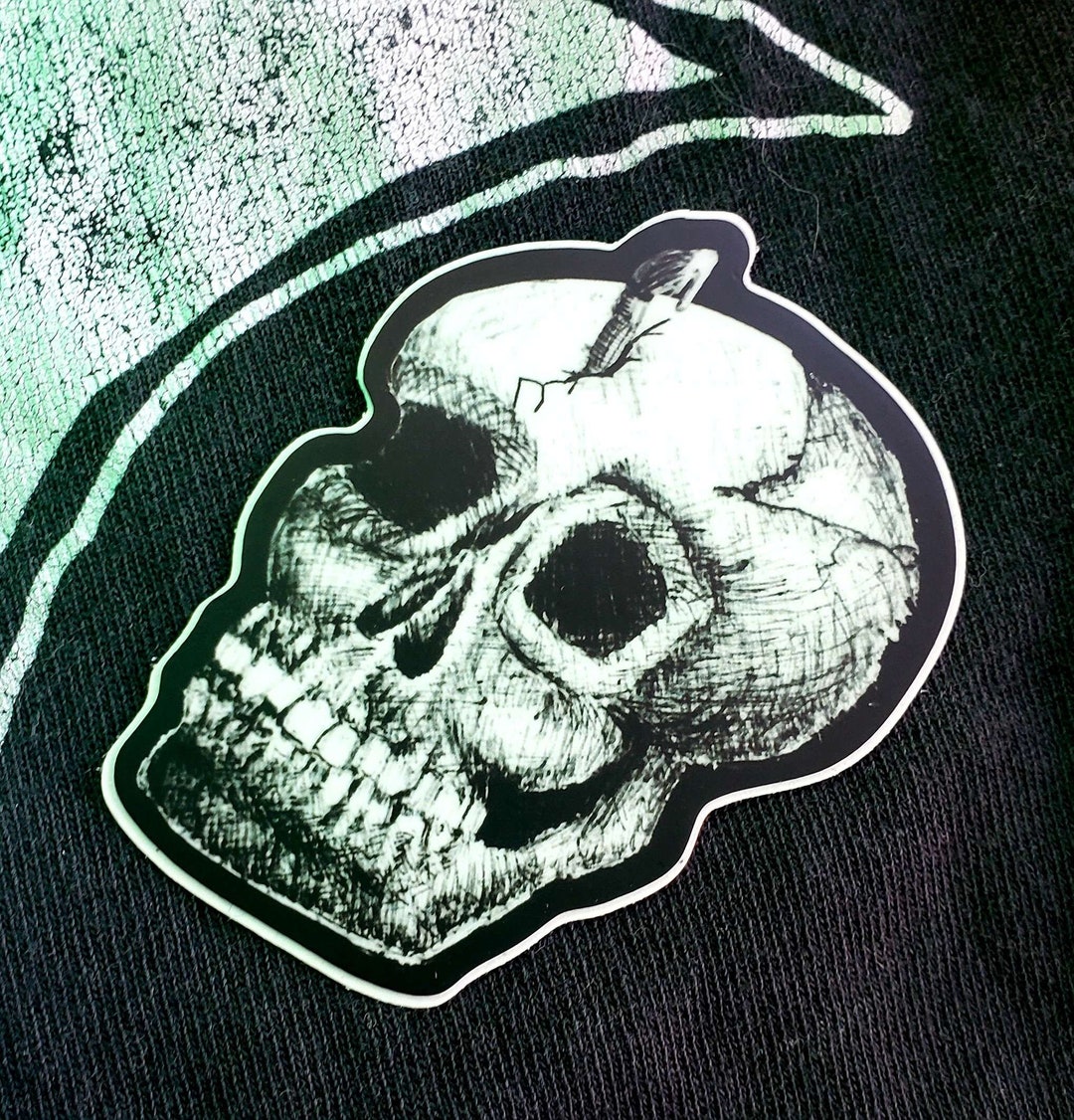 Skull Vinyl Sticker Ballpoint Pen Artwork - Etsy