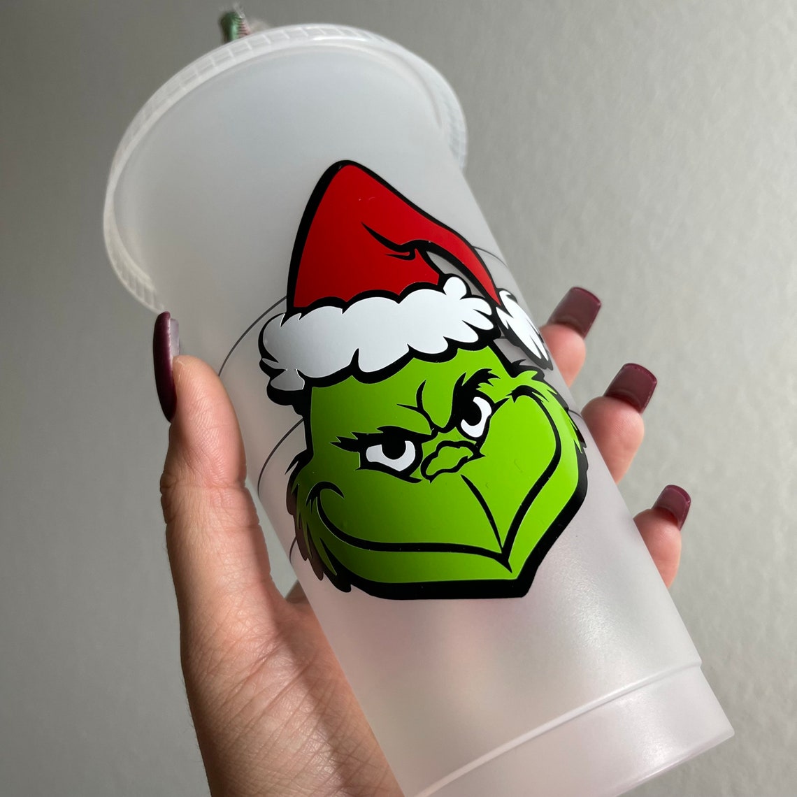 Grinch Face Vinyl Decal Grinch Decal Holiday Decal | Etsy