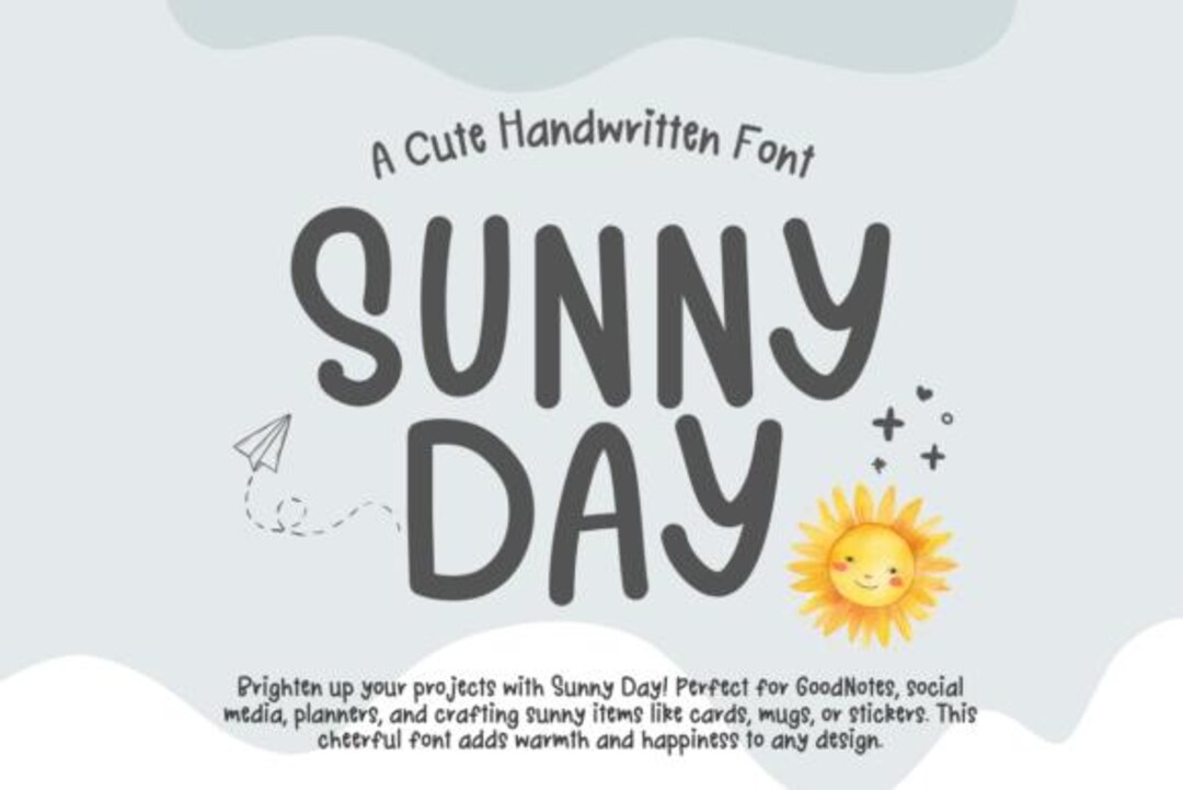 Sunny Day Font, Serif Font, Handwritten Font, Calligraphy Font, Digital ...
