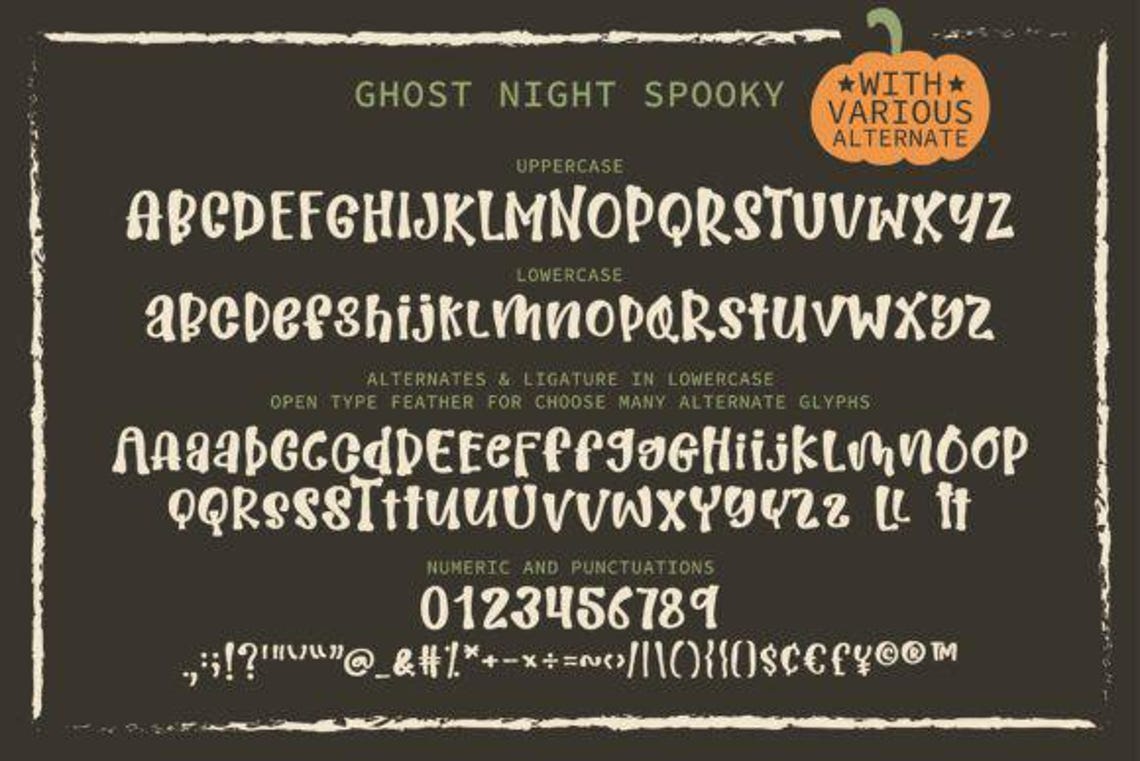 Ghost Night Font, Serif Font, Handwritten Font, Calligraphy Font ...
