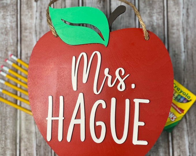 Personalized Rustic Wood Apple Sign, Fall Decor, Porch Decor, Hanging ...