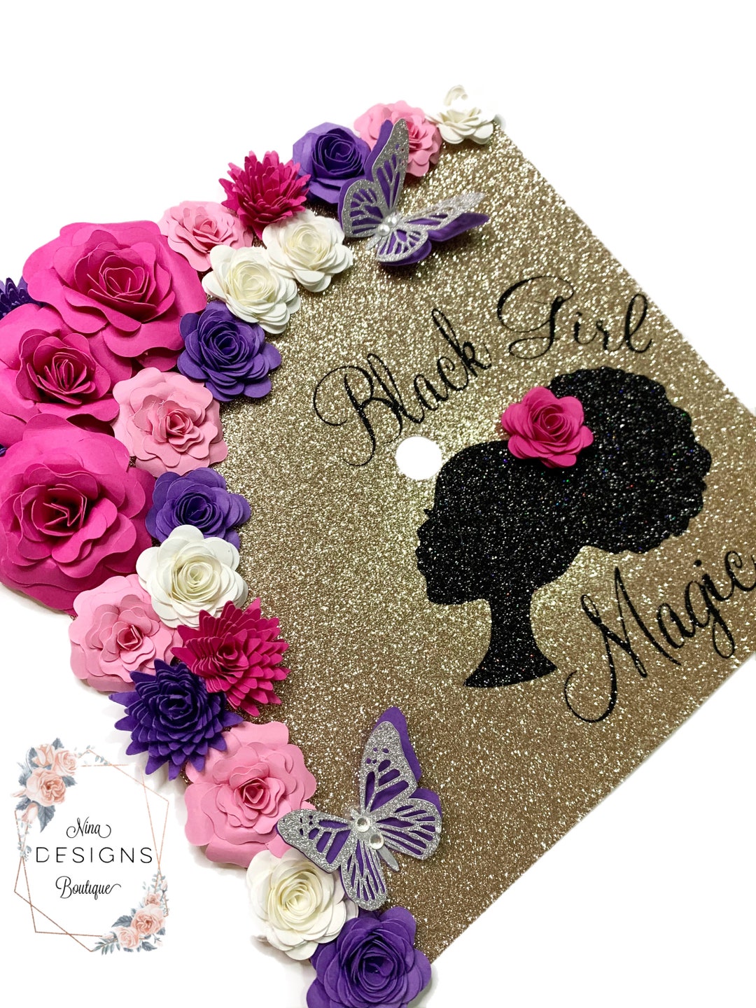 Black Girl Magic Graduation Cap Topper, Cap Topper, Photoprop ...