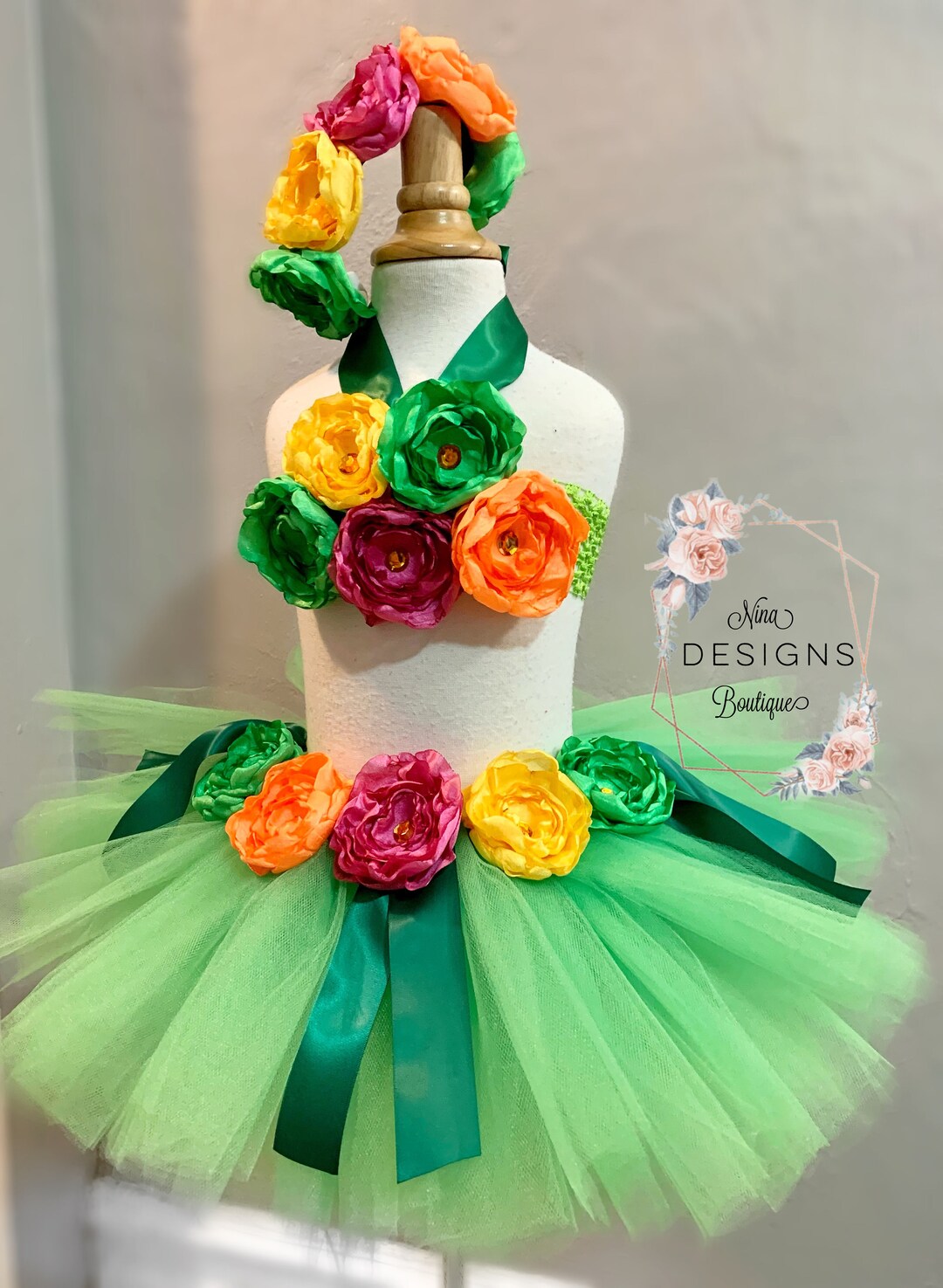 Luau Tutu Set, Hawaii Tutu Set, Three Piece Tutu Set, Cakesmash Set ...