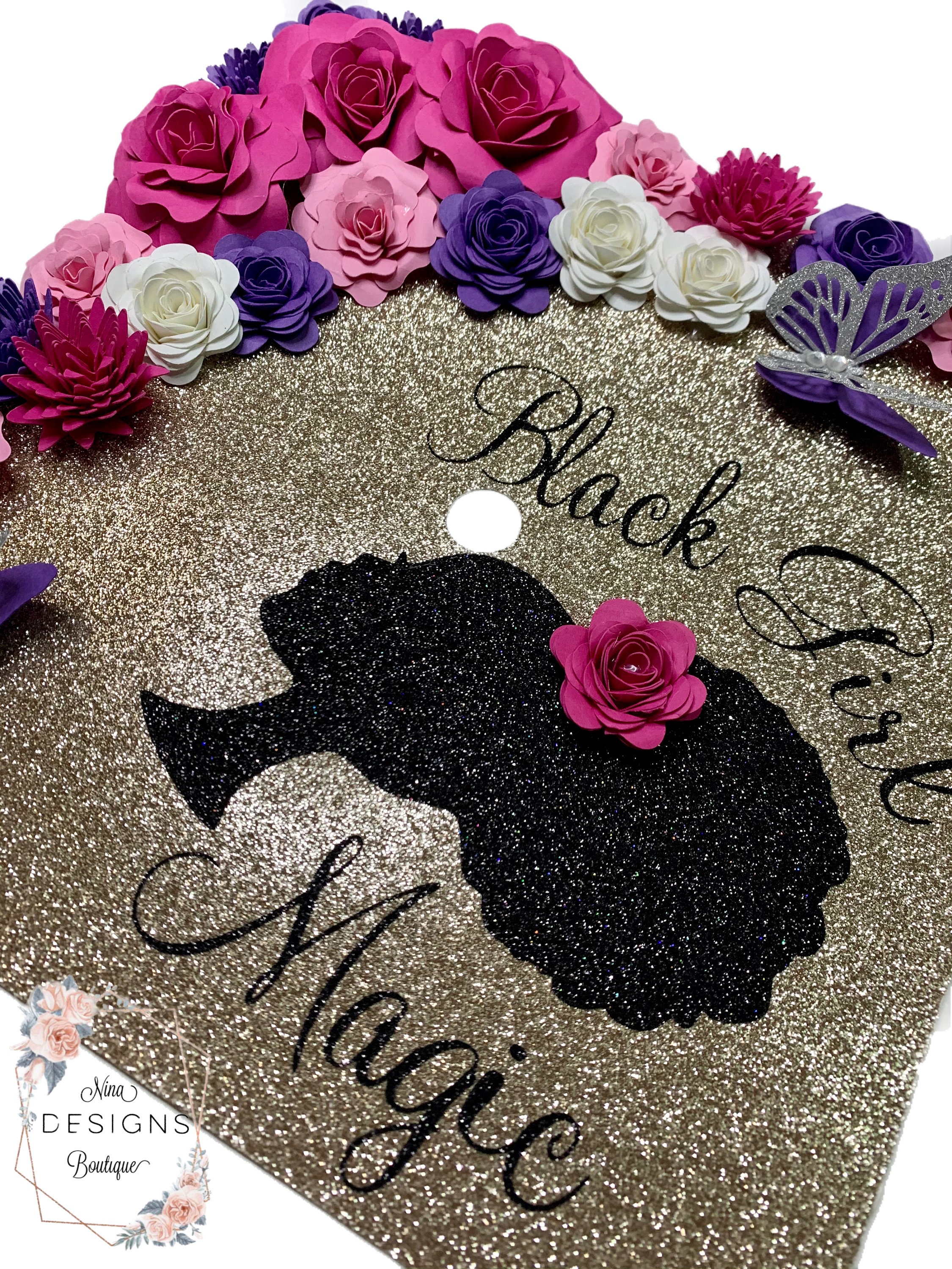 Black Girl Magic Graduation Cap Topper, Cap Topper, Photoprop ...