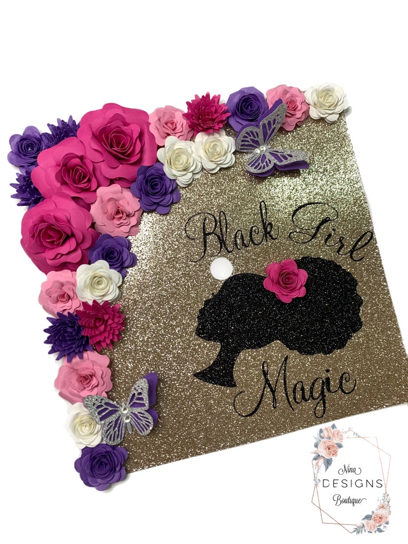 Black Girl Magic Graduation Cap Topper, Cap Topper, Photoprop ...