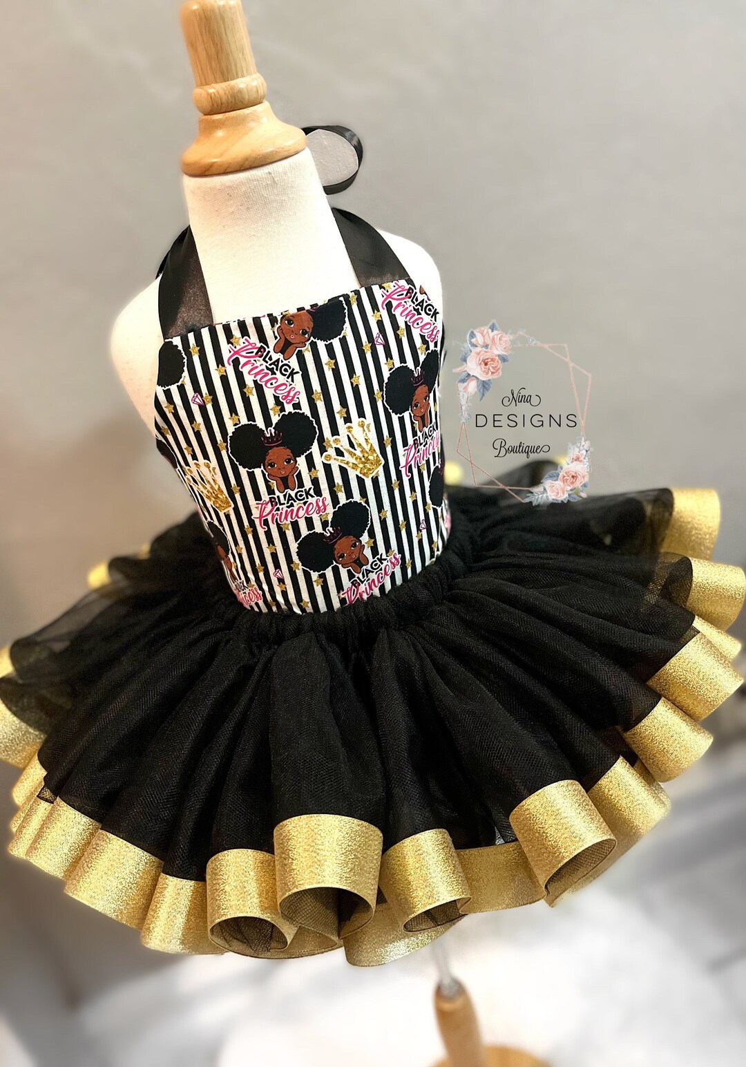 Black Princess Tutu Set, Ribbon Tutu Set, Birthday Tutu Set, Girls Tutu ...