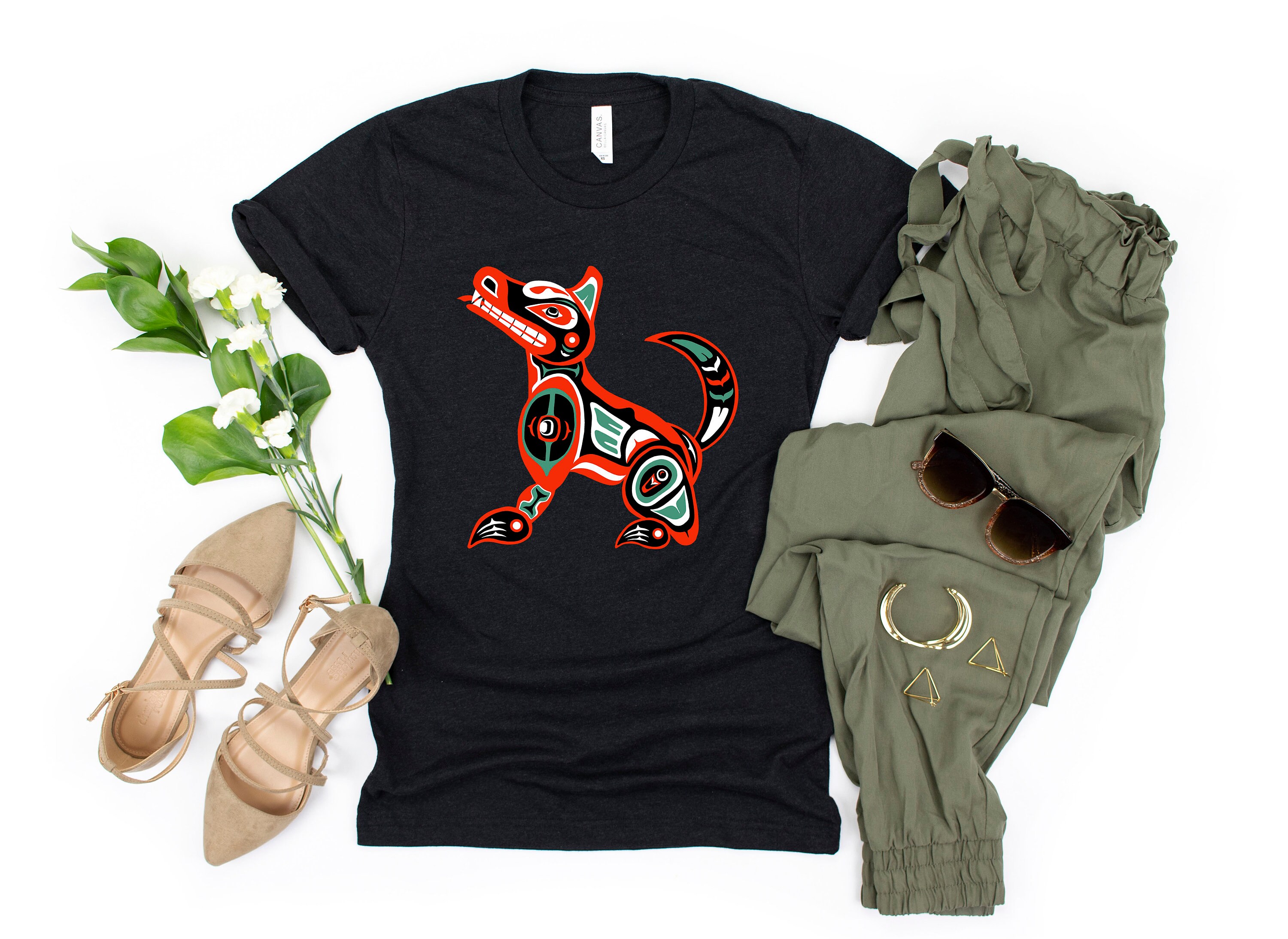 Wolf Totem T-shirt, Haida Art, Native American Gift - Etsy