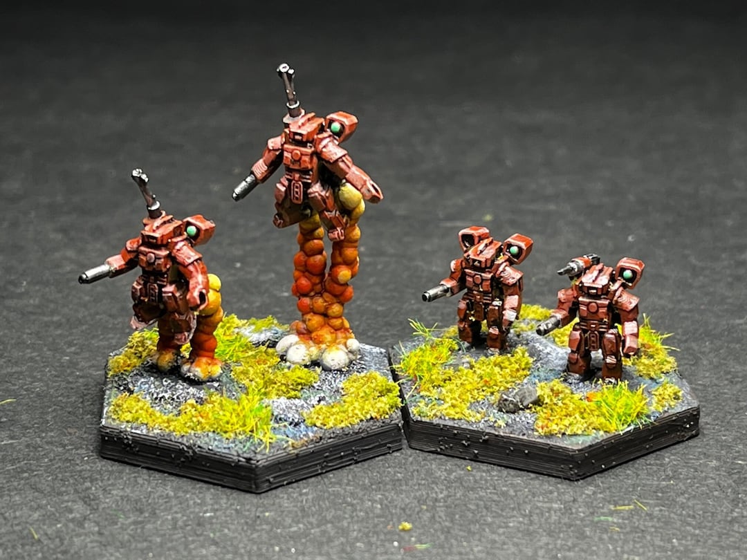 6-9mm Scale 8x Battle Armor + 4 Hex Bases- UNPAINTED, NOT a Toy! - Etsy