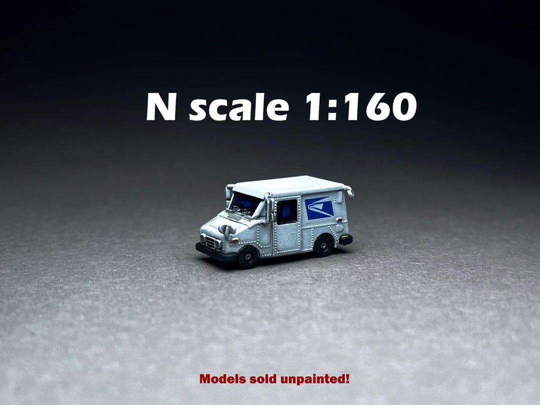 N Scale (1:160) One (1) Mail Truck LLV (long Life Vehicle), Waterslide ...