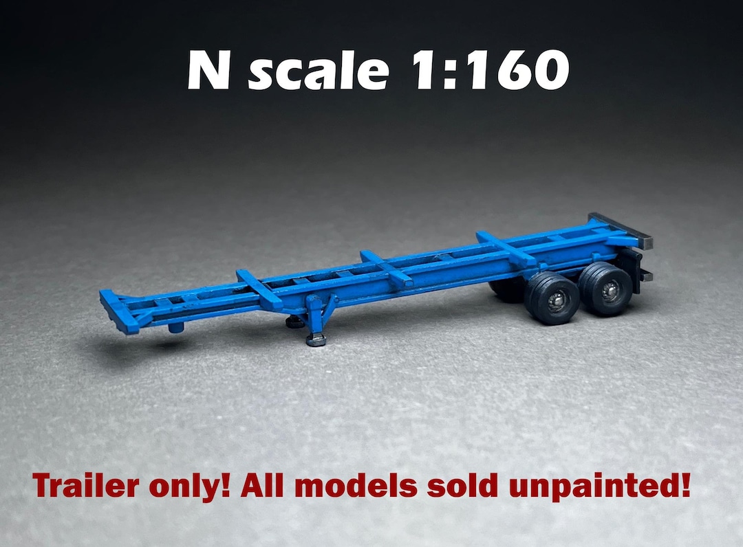 N Scale (1:160) - One (1) 40' Chassis Container Trailer In-transit ...