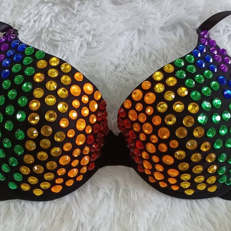 Rhinestone Bra - Etsy